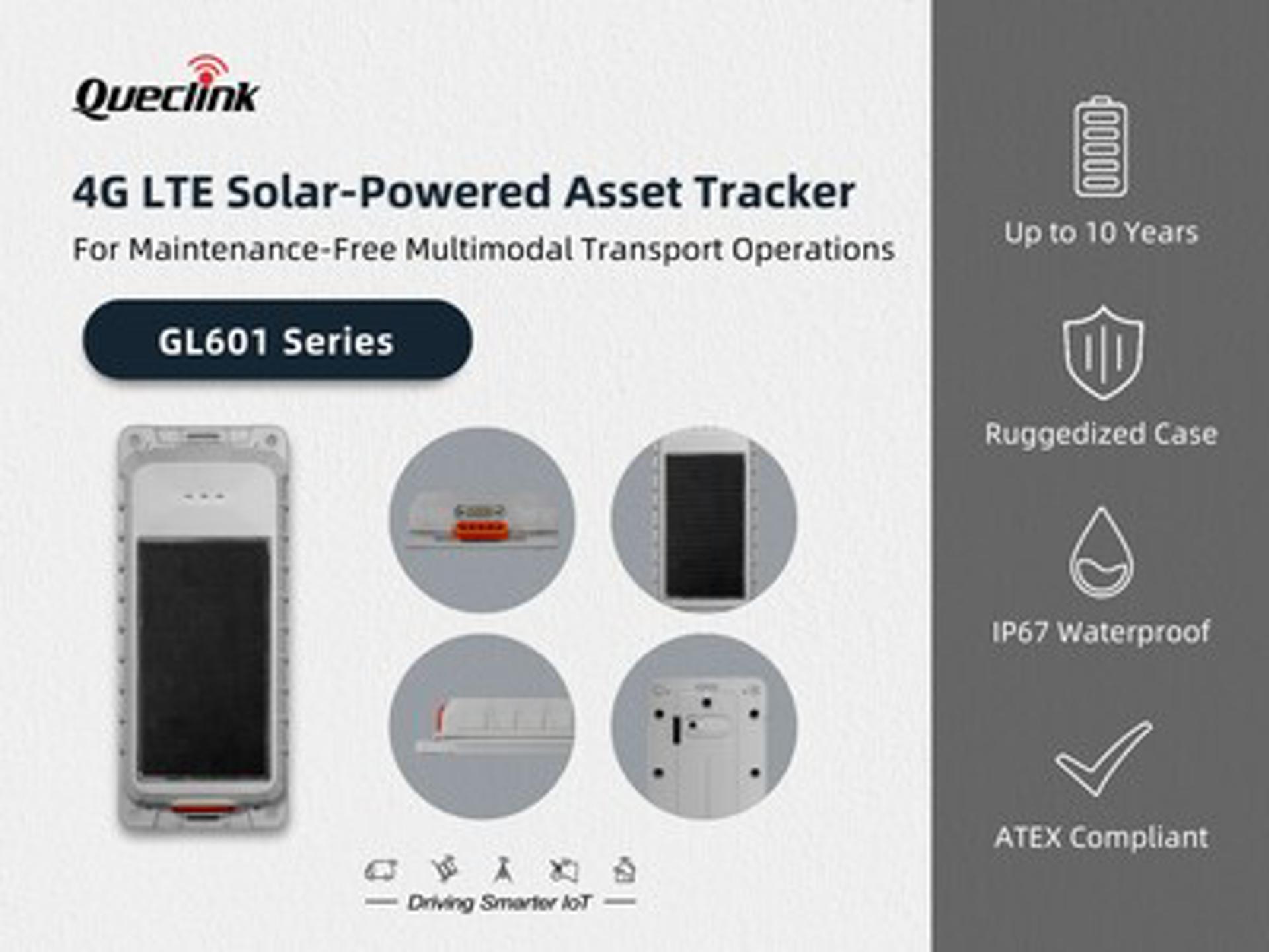 Queclink presenta el rastreador de activos por energía solar GL601